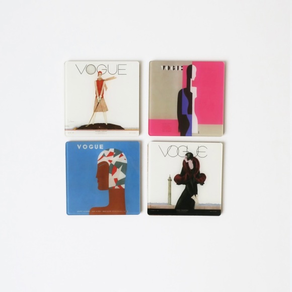 Vogue | Dining | Set Of 4 Vogue Magazine Drink Coasters Illustrated ...